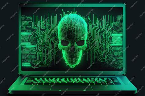 premium photo laptop with hacker code threats to privacy