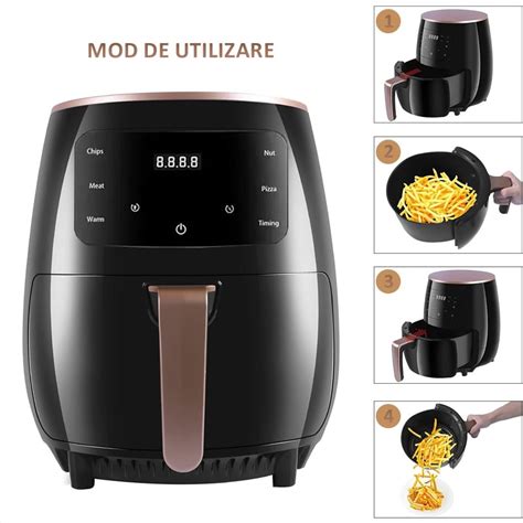Фритюрник с горещ въздух Nextly готвене без масло Air Fryer капацитет 4 5 литра 1400w 8