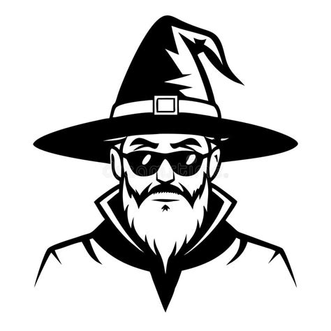 Cool Wizard Character With Sunglasses And Hat For Tattoo Design Or