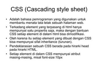 CSS Cascading Style Sheet Lanjutan Ppt