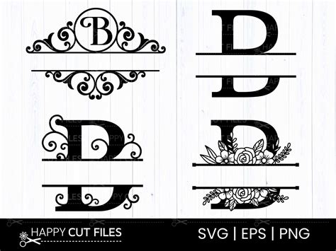 B Letter Alphabet Split Monogram Gráfico Por Happycutfiles · Creative