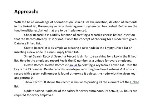 Solved Employee Record Management System Using Linked List