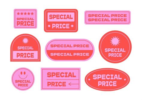 Premium Vector A Set Of Red Labels That Say Special Price Cool Trendy