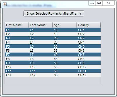 Java Show JTable Selected Rows To Another JFrame JTable C JAVA