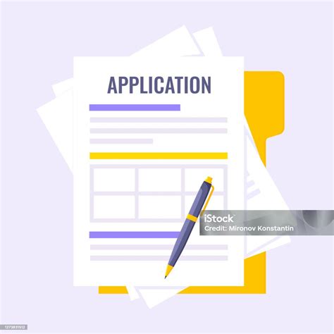 응용 프로그램 문서 양식은 밝은 보라색 배경에 격리 된 플랫 스타일 디자인 아이콘 기호 벡터 그림을 제출합니다 텍스트 계약으로