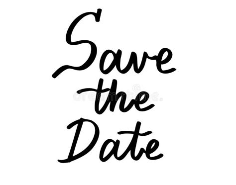 Save The Date Text Hand Drawn Doodle Lettering Phrase Or Quote