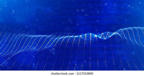 Abstract Blue Particle Background Flow Wave Stock Vector Royalty Free 2117553890 Shutterstock