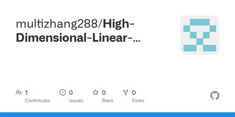 GitHub Multizhang High Dimensional Linear Hypothesis