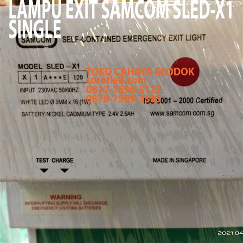 Jual Lampu EXIT SAMCOM SLED X Single Side Sorotled Com