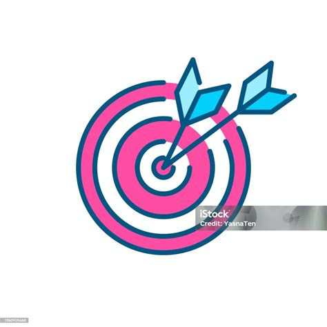 황소 눈 대상을 치는 화살표 목표와 성공 은유를 달성 픽셀 완벽 편집 스트로크 색상 아이콘 눈 신체 부분에 대한 스톡 벡터 아트 및 기타 이미지 Istock