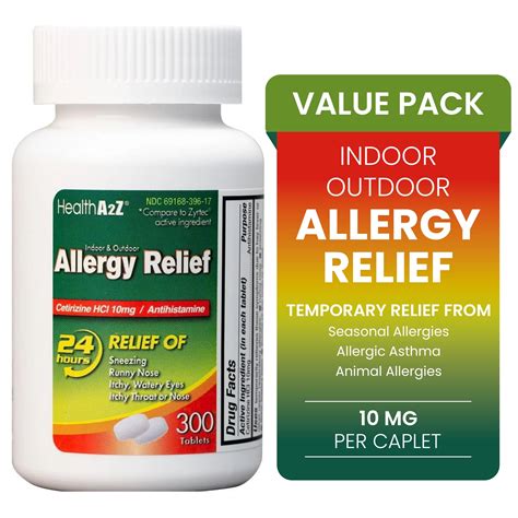 Healtha2z® Allergy Relief Medicine 300 Tablets Cetirizine 10mg
