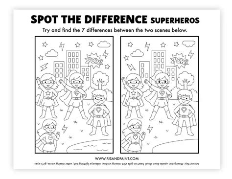 20 Free Printable Spot The Difference Games Pjs And Paint