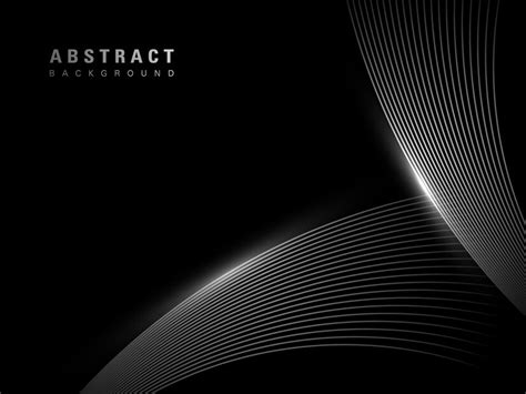 Premium Vector Black Abstract Background With Futuristic Shiny Curved Lines