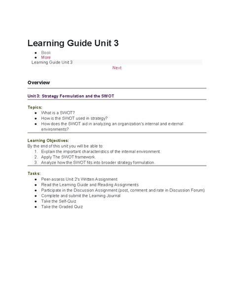 BUS Learning Guid Unit Learning Guide Unit Book More Learning Guide Unit Next Studocu