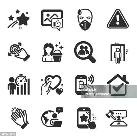 스타 등급 박수 손 판사 해머 기호와 같은 사람들 아이콘 세트 벡터 계획에 대한 스톡 벡터 아트 및 기타 이미지 계획