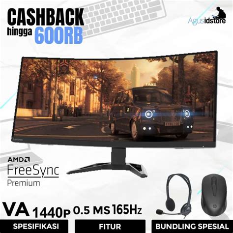 Promo Lenovo Monitor Gaming G W Curved Wqhd Hz Va Speaker Diskon Di Seller