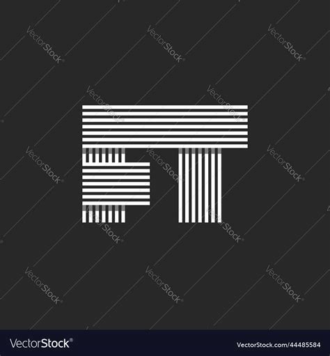 Letters Initials Ft Or Tf Logo Mockup Monogram Vector Image