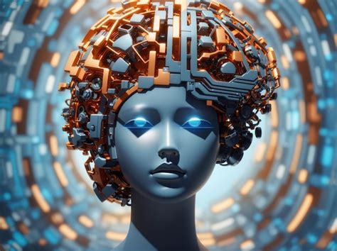 Premium Ai Image Layered Sliced Shape Cybernetic Fusion Of Artificial