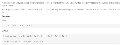 Solved A Cluster In An Array Is A Series Of Or More Chegg Com