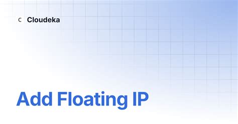 add floating ip cloudeka