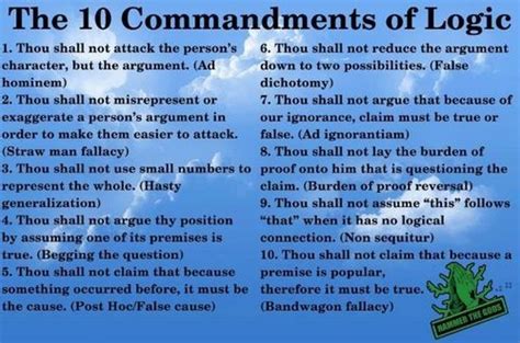 The 10 Commandments Of Logic Logical Fallacies 10 Commandments