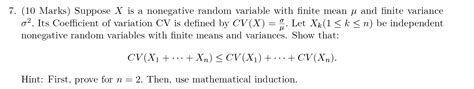 Solved Marks Suppose X Is A Nonegative Random Chegg