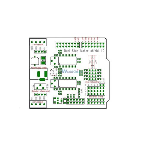 Dual Step Motor Driver Shield For Arduino Io Pwm Cnc 3 3v 5v With