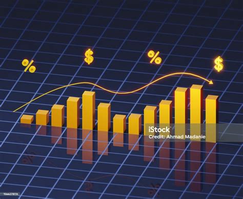 금융 금 그래프 주식 돈 투자 금융 사업 성장 통화 통찰력 차트 시장 3d 배경에 기호 달러와 퍼센트 금색과 화살표가 있습니다 3d 배경 그림 렌더링 3차원 형태에 대한