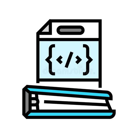 Software Documentation Technical Writer Color Icon Vector Illustration Stock Illustration