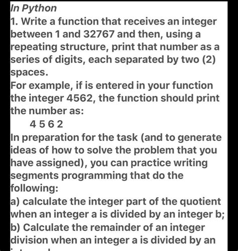 Solved In Python 1 Write A Function That Receives An