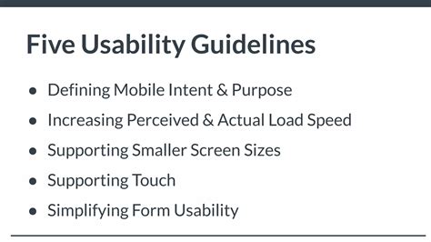Evaluating Mobile Usability Guidelines Mobile Usability Guidelines Ppt