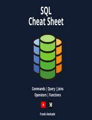 SQL Cheat Sheet Commands Query Joins Operators And Functions