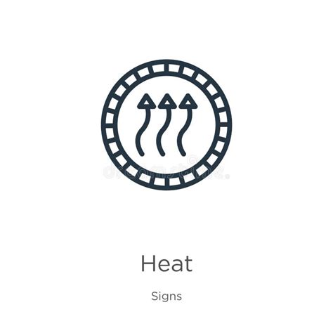 Cpu Heat Thin Line Icon Processor Temperature Microchip Overheating Symbol Outline Style