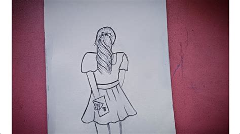 How To Draw A Girl Behind A Letter Easy Draw Simple YouTube