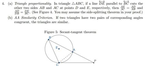 Solved Ae Ad 4 A Triangle Proportionality In Triangle