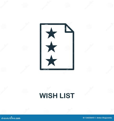 Wish List Icon Monochrome Style Design From E Commerce Icon Collection Ui Pixel Perfect