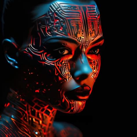 Premium AI Image Girl With Facial Expressions Like A Robot