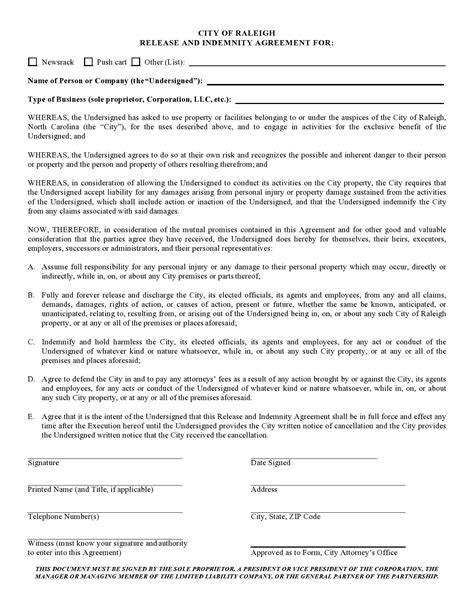 Indemnification Letter Template