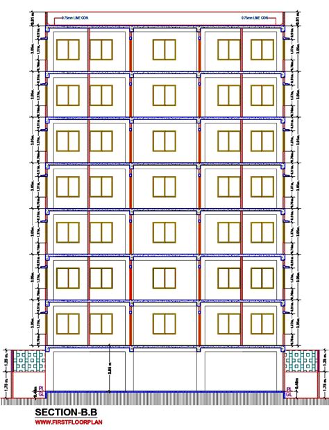 High Rise 8th Story Building Floor Plans Elevation And Section Details Free Download Dwg Pdf