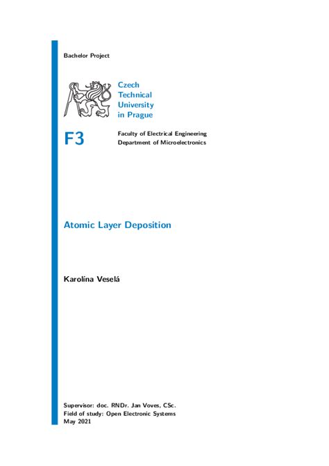 Pdf Atomic Layer Deposition