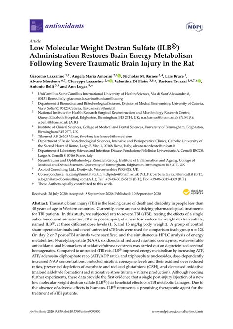 Pdf Low Molecular Weight Dextran Sulfate Ilb® Administration