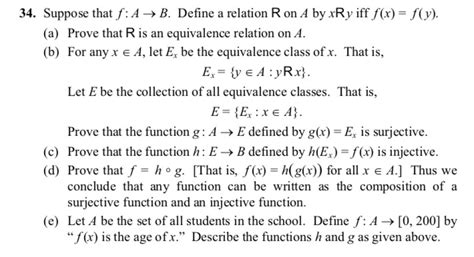 solved 4 suppose that f a→b define a relation r on a by