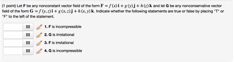 solved let f be any nonconstant vector field of the form f