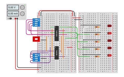 circuit design lab 2 part 4 parallel adder subtracter tinkercad