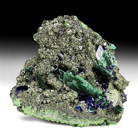 Olivenite With Malachite Replacing Azurite Minerals For Sale 8282316