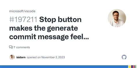Stop Button Makes The Generate Commit Message Feel Heavy Issue Microsoft Vscode GitHub