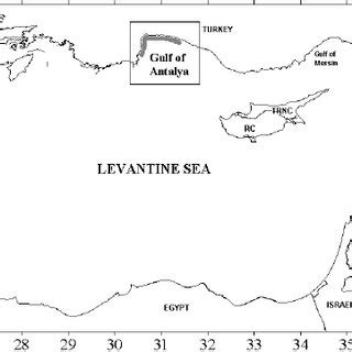 Map Of The Gulf Of Antalya Turkey Levantine Sea Showing The Sampling