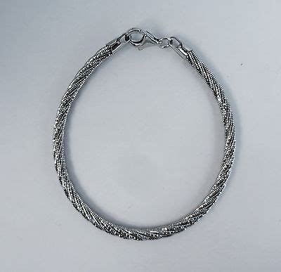 75 And 18 Inch Sterling Silver 5 Lines Braided Spring Omega Rhodium
