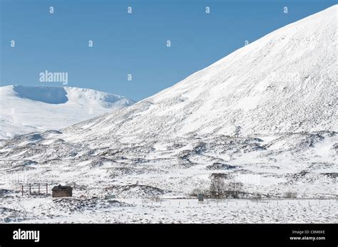 Drumochter Pass In The Snow In The Scottish Highlands The Highest