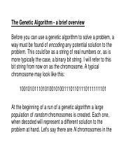 Presentation Genetic Algorithm 1 Pdf The Genetic Algorithm A Brief Overview Before You Can